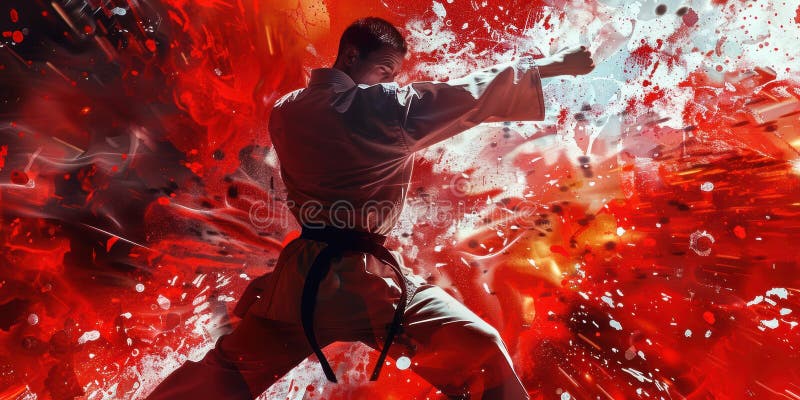 Dynamic Karate Pose Powerful Martial Arts Athlete Action Stock Photos - Free & Royalty-Free ...