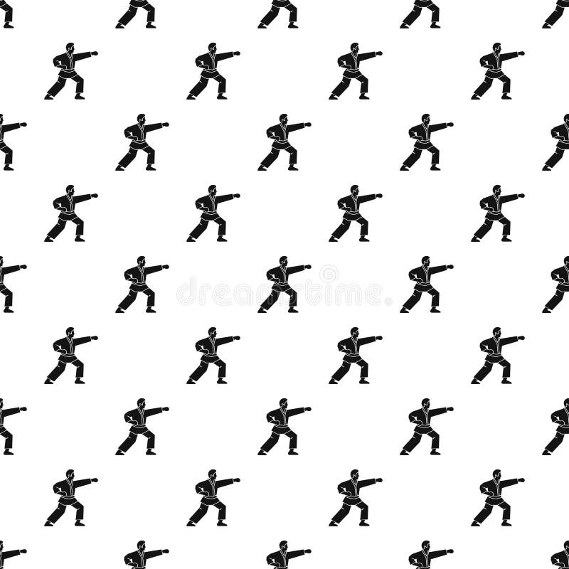 Karate Fighter Pattern, Simple Style Stock Vector - Illustration of ...