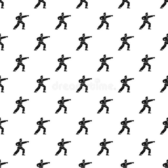 Karate Fighter Pattern, Simple Style Stock Vector - Illustration of ...