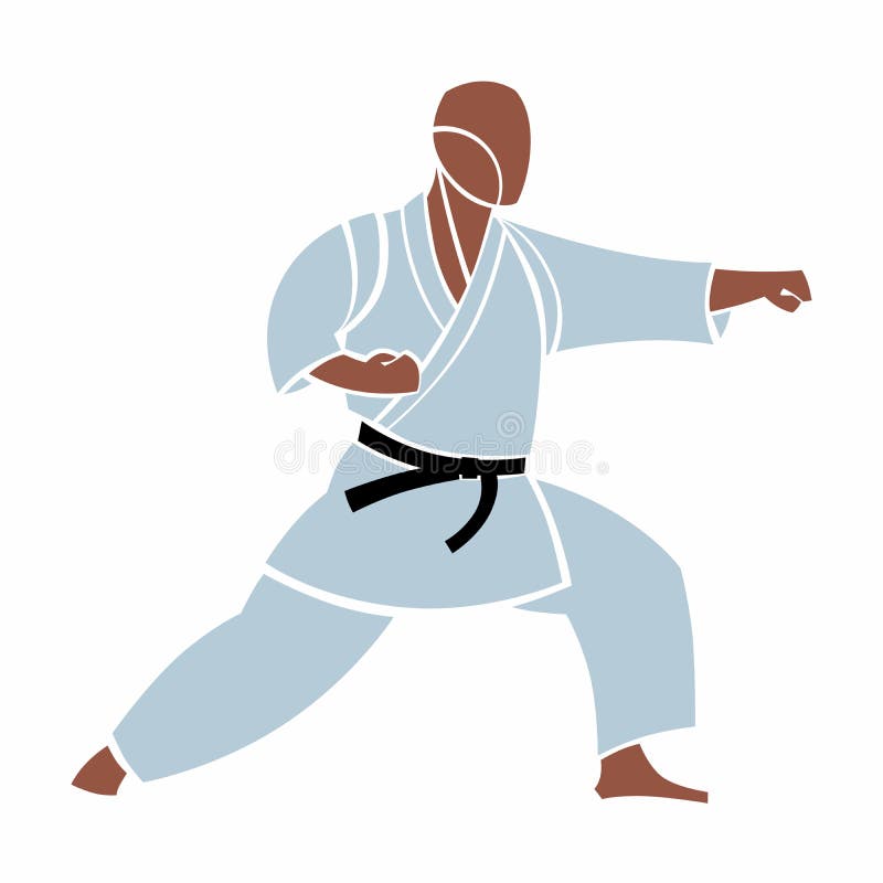 A Karate Fighter in a Kiba Dachi Stance. Vector Color Stylish Graphics ...