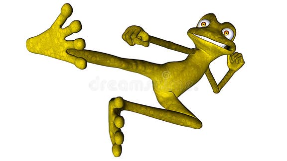 Karate Frog or Kung Fu Frog Stock Illustration - Illustration of nature ...