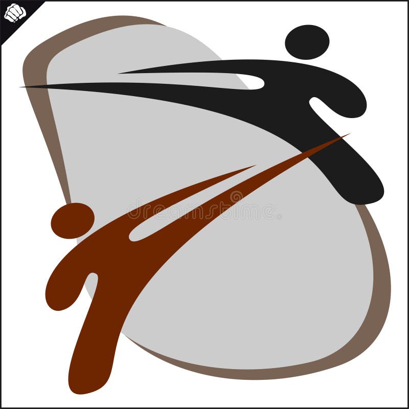 Karate High Kick Emblem. Martial Art Colored Simbol Design. Vector, EPS ...