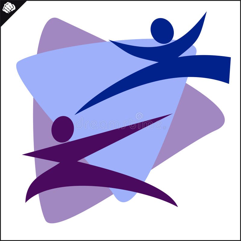 Karate High Kick Emblem. Martial Art Colored Simbol Design. Vector, EPS ...