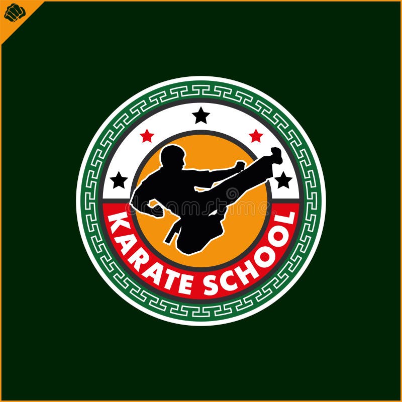Karate High Kick Emblem. Martial Art Colored Simbol Design. Vector, EPS ...