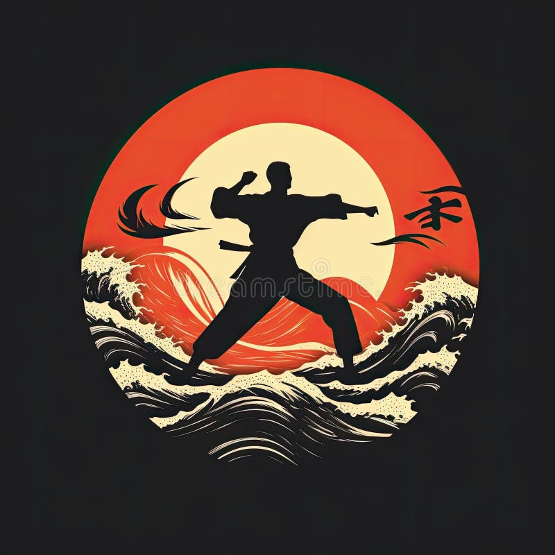 Karate Illustrative Logo - Made with Generative AI Tools Stock ...