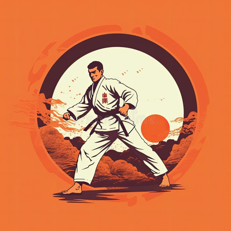 Karate Illustrative Logo - Made with Generative AI Tools Stock ...