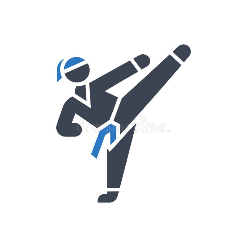 Karate kick icon stock vector. Illustration of sport - 374474231