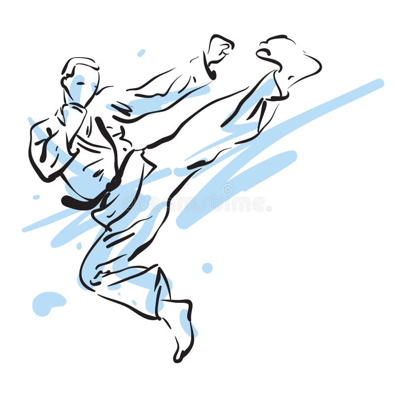 Karate kick stock vector. Illustration of fighter, artwork - 73826158