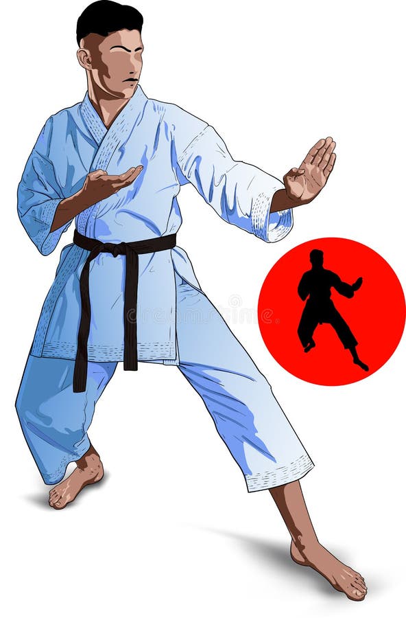 Karate Kid pose stock vector. Illustration of defense - 142493183