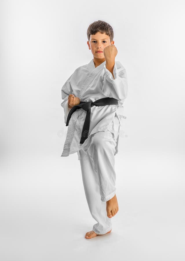 Little Karate Kid Sitting Legs Crossed Stock Image - Image of legs ...