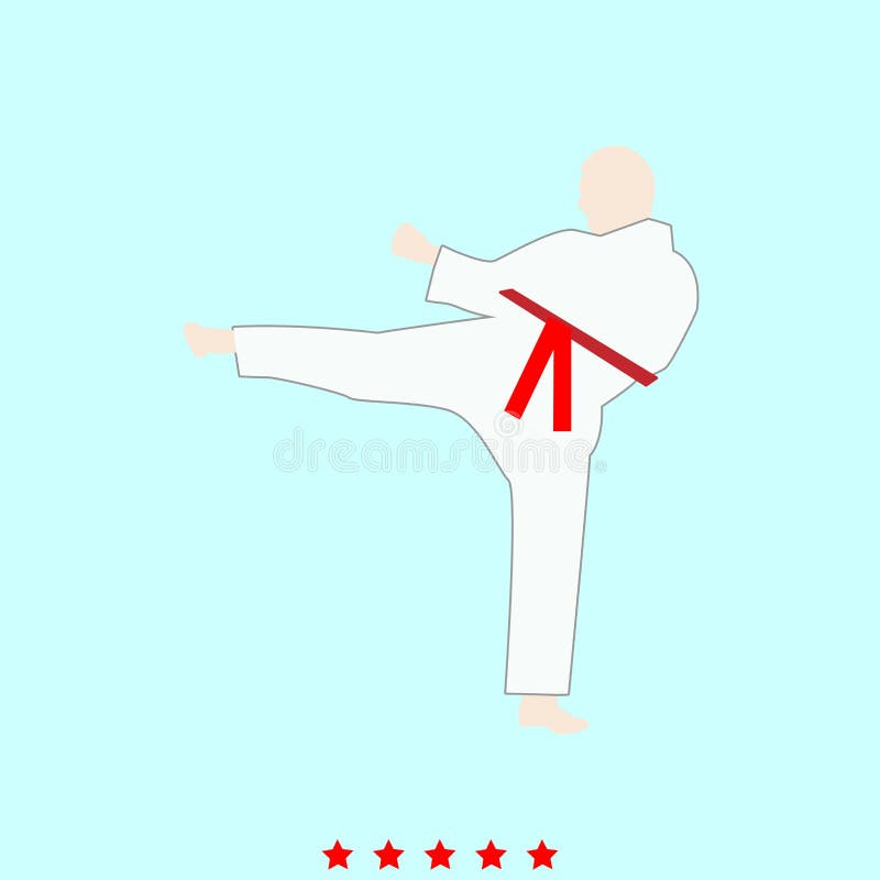 Karate Man Set it is Color Icon . Stock Vector - Illustration of ...