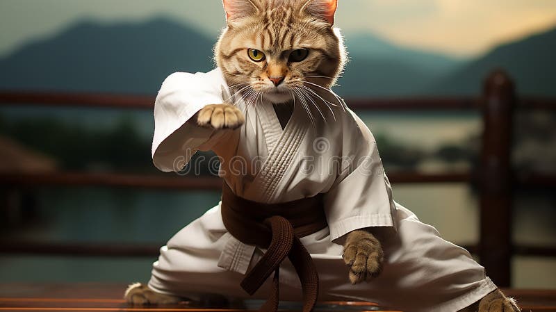 Karate cat stock illustration. Illustration of pristine - 298520201 Karate cat stock illustration. Illustration of pristine - 298520201