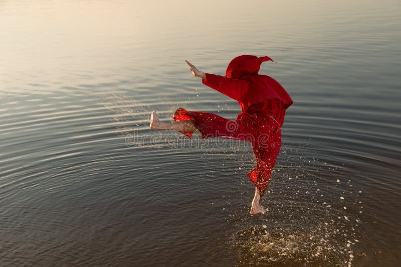 Karate Monk Wearing Red Hood Stock Photo - Image of asia, oriental ...