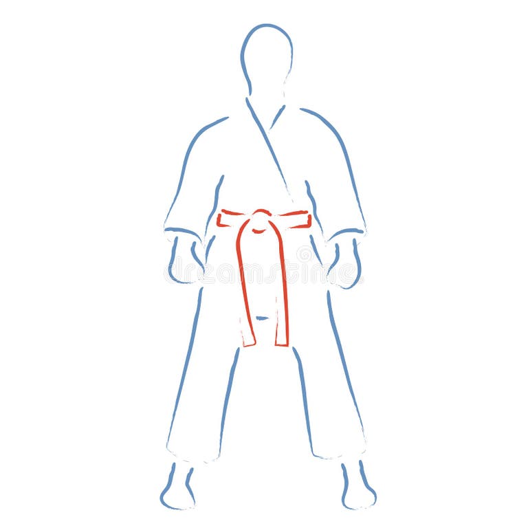 Karate Moves, Stylized Karateka Vector Illustration Stock Vector ...