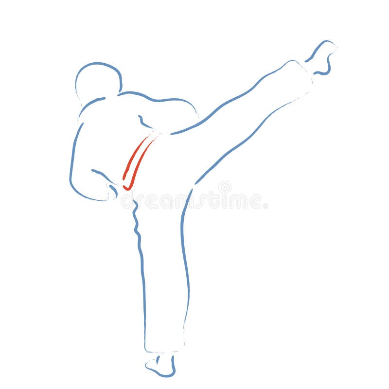 Karate Moves, Stylized Karateka Vector Illustration Stock Vector ...
