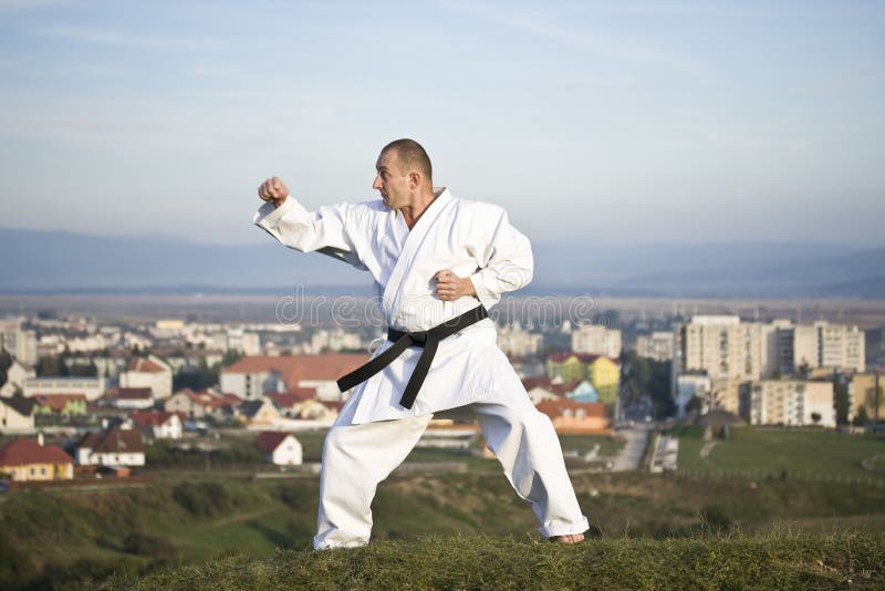 Men practicing Karate stock image. Image of martial, clouds - 2647949