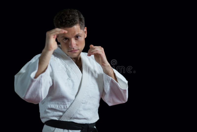 Confident Boxer Performing Boxing Stance Stock Photo - Image of arts ...