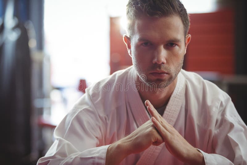 Confident Boxer Performing Boxing Stance Stock Image - Image of male ...