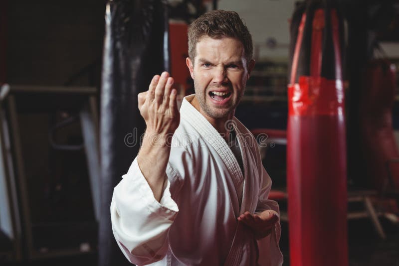Karate Player in Prayer Pose Stock Photo - Image of belt, black: 81425086