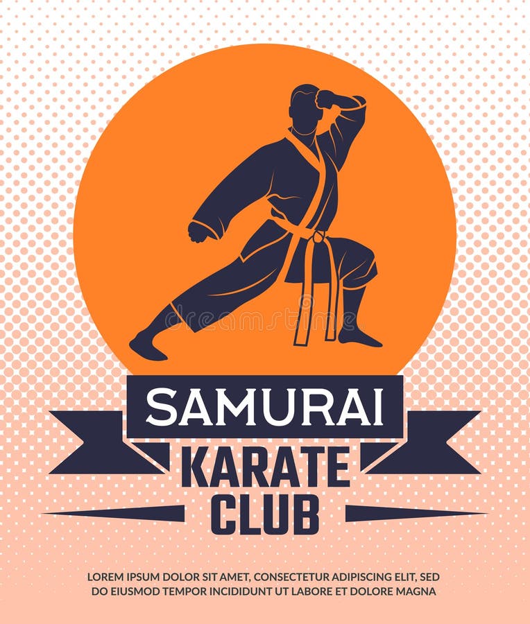Karate Poster. Samurai Club Fighters Placard with Place for Text Stock ...