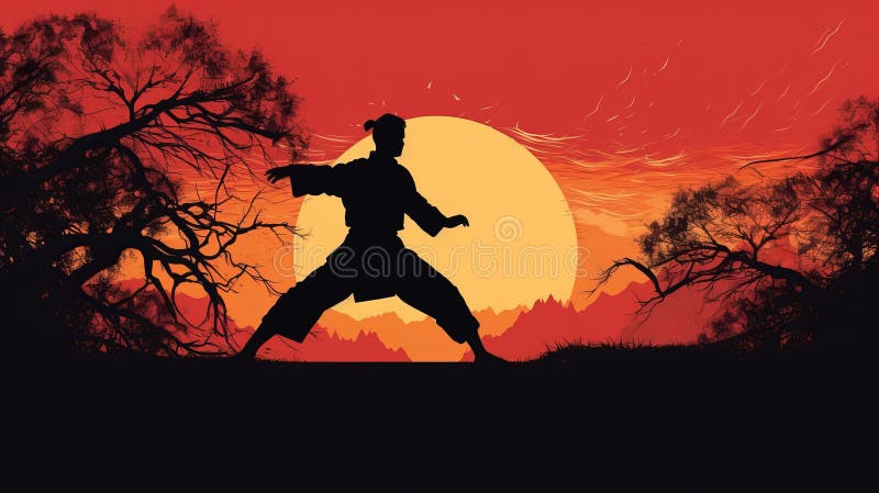 Karate Silhouette Stance Stock Illustrations – 502 Karate Silhouette ...