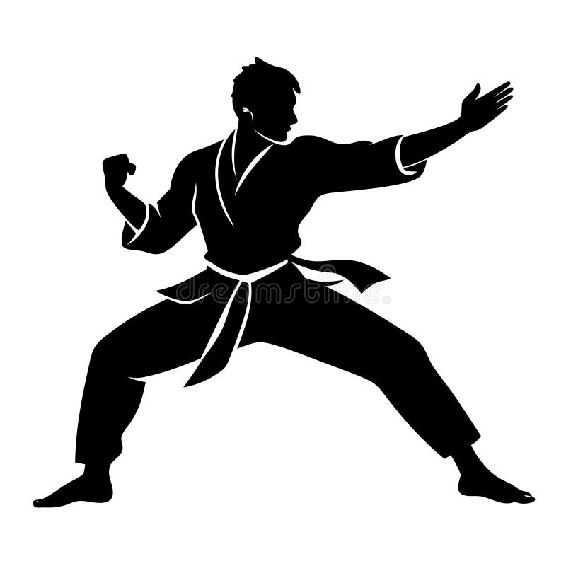 Karate Silhouette Vector Illustration Stock Illustration - Illustration ...