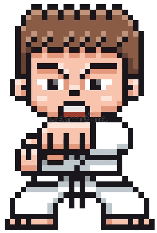 Vector Pixel Art Martial Artist Stock Vector - Illustration of artist ...