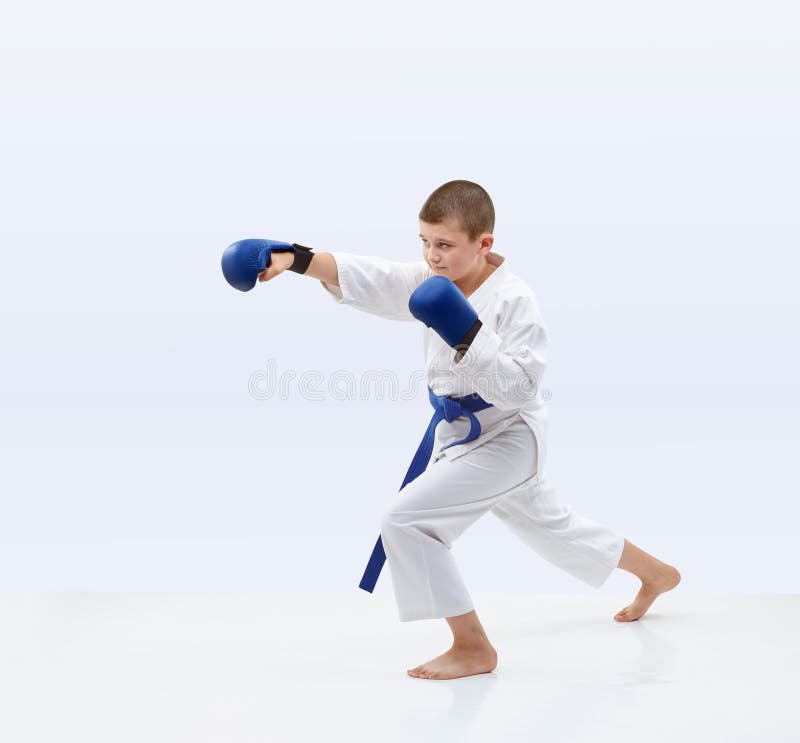 Karateka with Overlays on the Hand is Beating Punch Arm Stock Image ...
