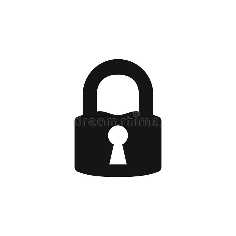 Sleek Black Icons on White: Lock and Keyhole Vector Art Stock Vector ...