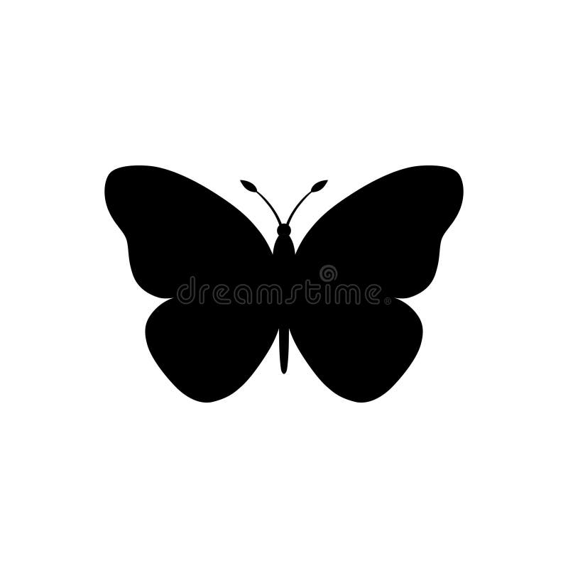 Elegant Black Butterfly Vector Design on White Background Stock Vector ...
