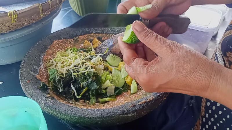 Karedok, a Typical Sundanese Dish from West Java. Stock Video - Video ...