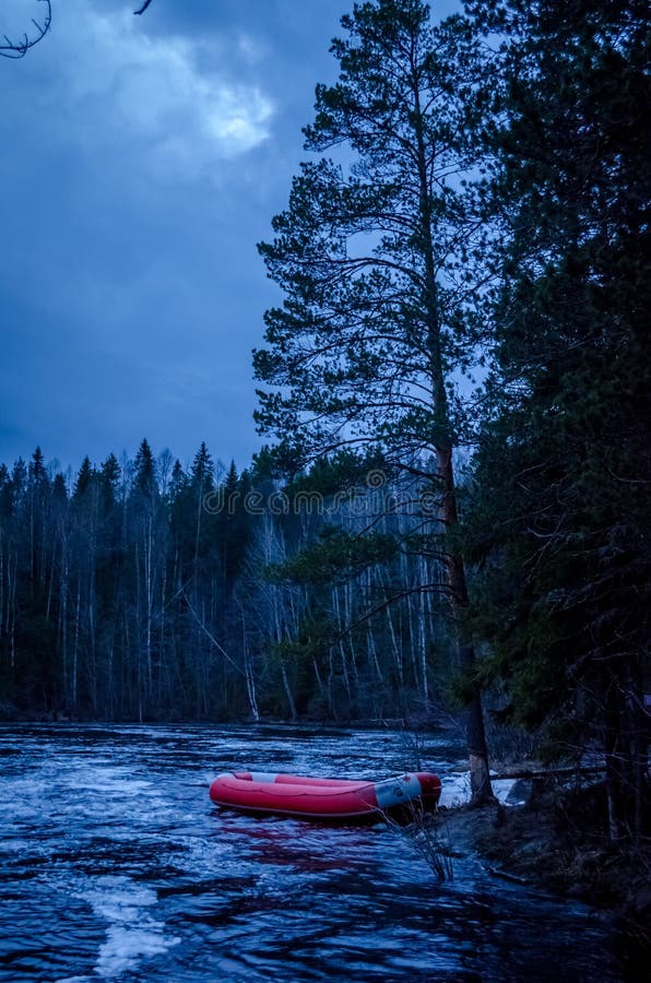Karelia river in the night stock photo. Image of nature - 32761790