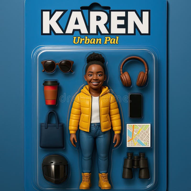 Karen Urban Pal Funny Action Figure Stock Illustration - Illustration ...