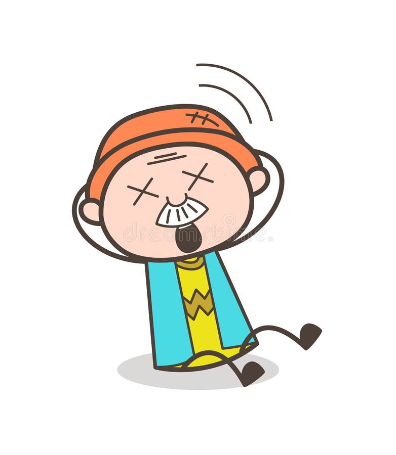 Karikatur-alter Vater Dizzy Facial Expression Vector Illustration Stock ...