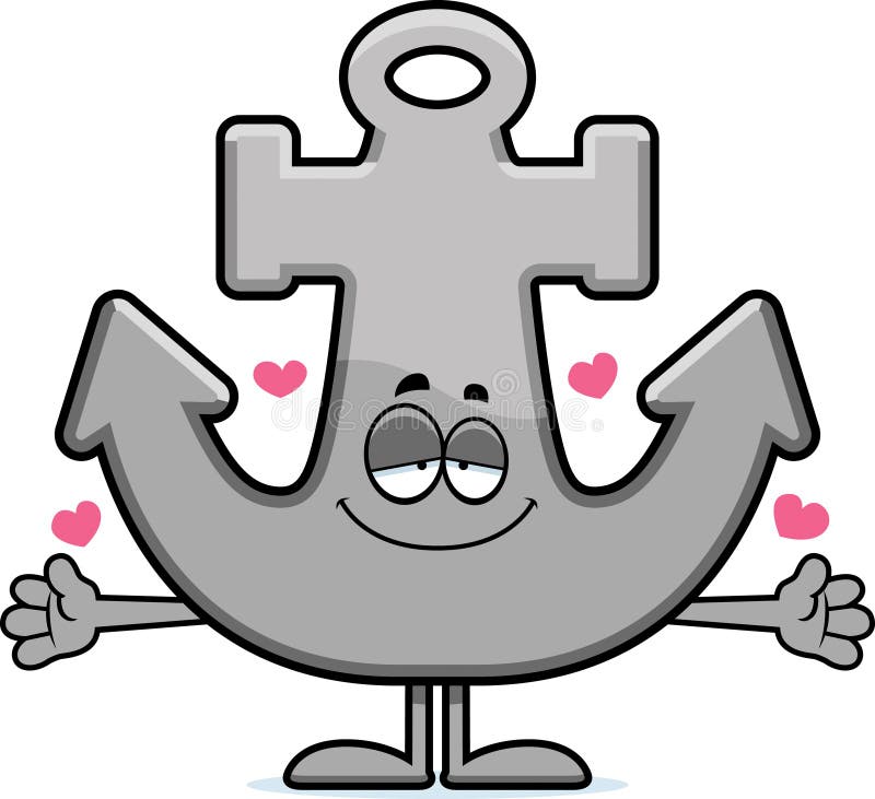 Karikatur-Anker-Umarmung vektor abbildung. Illustration von karikatur ...