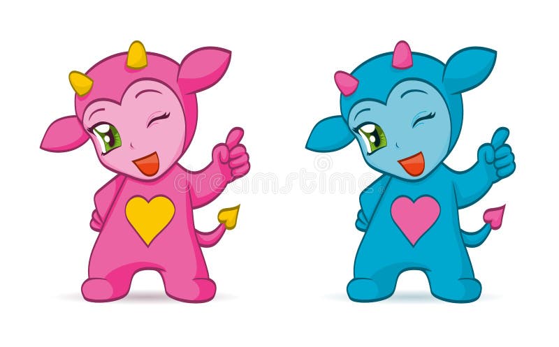 Karikatur chibi Kobolde vektor abbildung. Illustration von dämon - 32262653