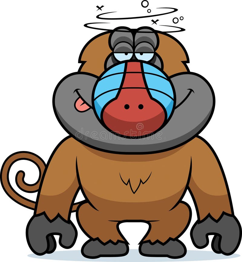 Karikatur-Pavian-Bananen vektor abbildung. Illustration von vektor ...