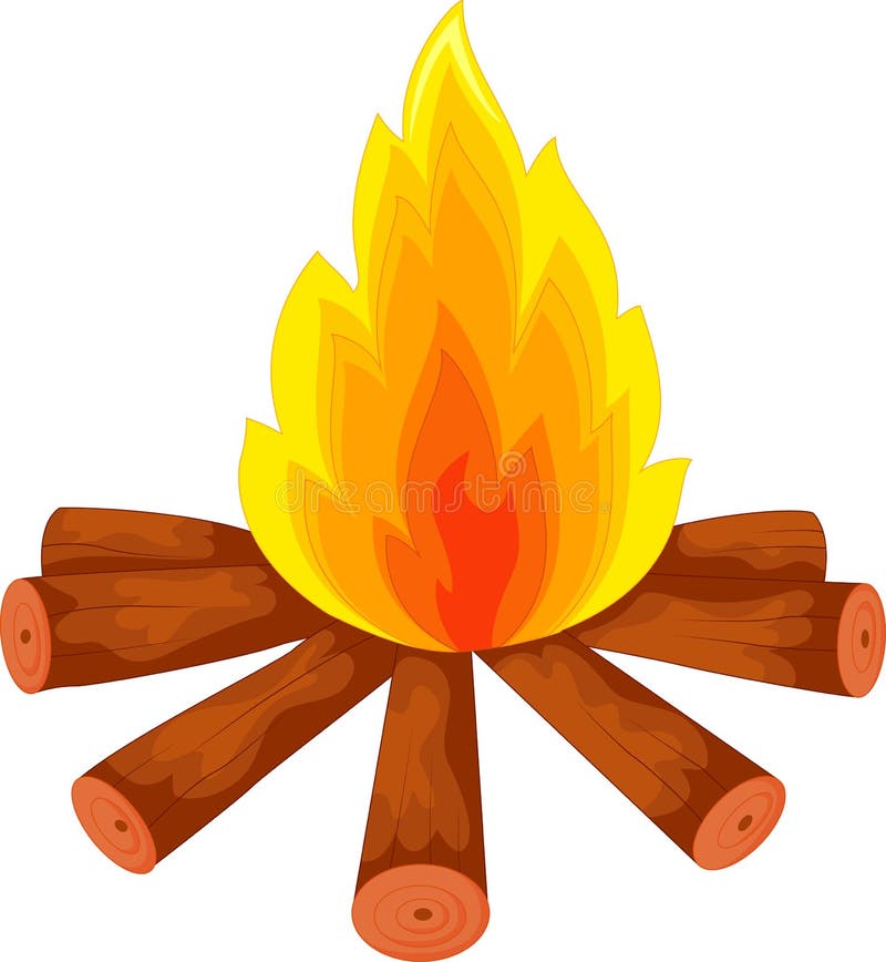 Karikatur Ein Lagerfeuer Auf Weiß Vektor Abbildung - Illustration von ...