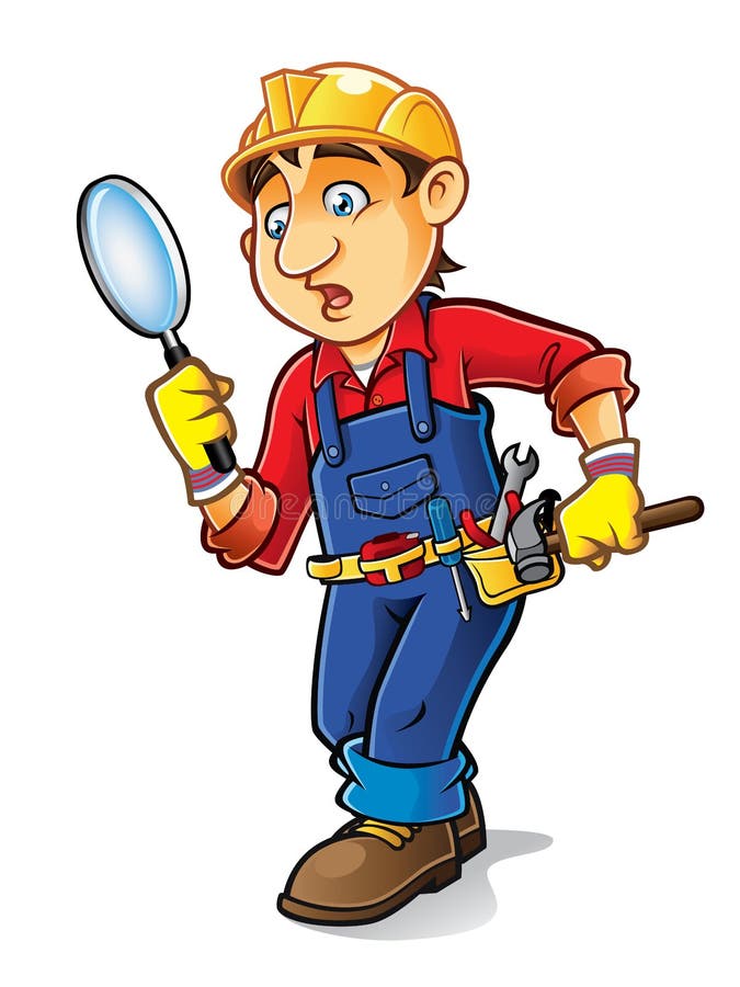 Karikatur-Erbauer Searching Vektor Abbildung - Illustration von ...