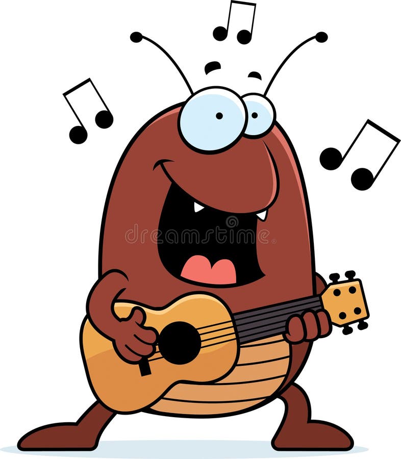 Karikatur-Floh-Ukulele vektor abbildung. Illustration von häckchen ...