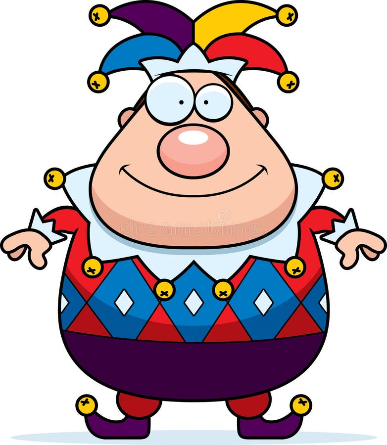 Karikatur Jester Smiling vektor abbildung. Illustration von stehen ...