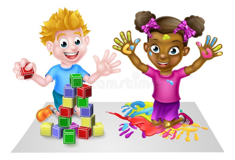 Karikatur-Kinder, Die Spaß Haben Vektor Abbildung - Illustration von ...