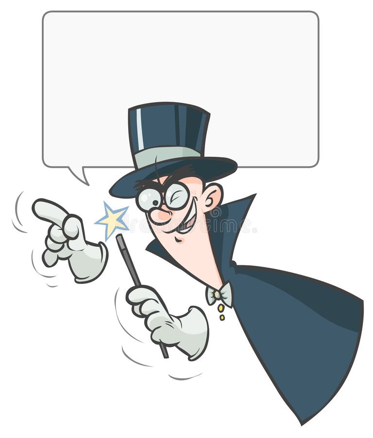 Karikatur-Magier. stock abbildung. Illustration von abbildung - 26886671