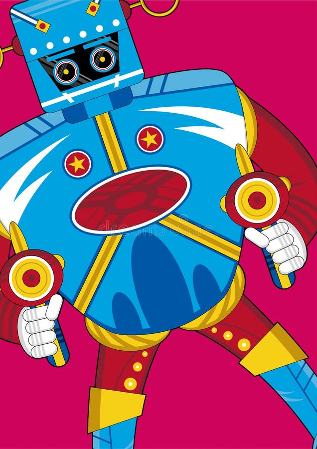 Karikatur-Riese-Roboter vektor abbildung. Illustration von abbildung ...