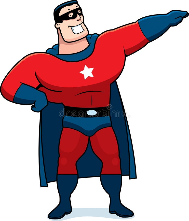 Cartoon Superheld Mann vektor abbildung. Illustration von abbildung ...