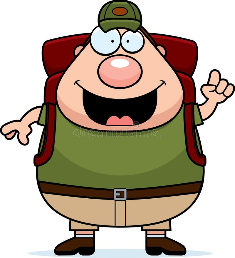 Karikatur-Wanderer-Idee vektor abbildung. Illustration von vektor ...