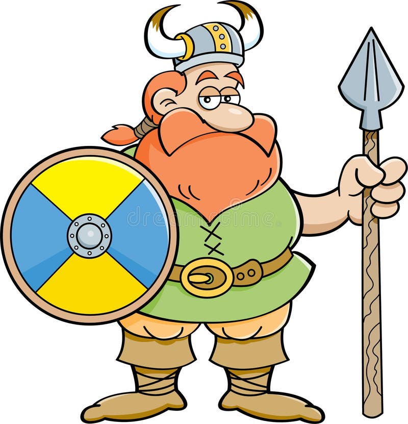 Karikatur Viking Waving vektor abbildung. Illustration von wikinger ...