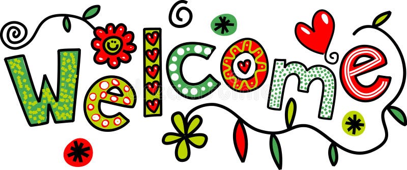 Karikatur-willkommener Text Stock Abbildung - Illustration von ...