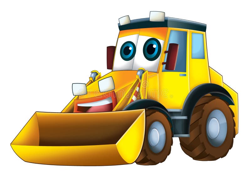 Karikaturfahrzeug - Bagger - Karikatur Stock Abbildung - Illustration ...