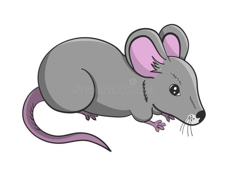 Karikaturillustration Der Grauen Netten Maus Stock Abbildung ...